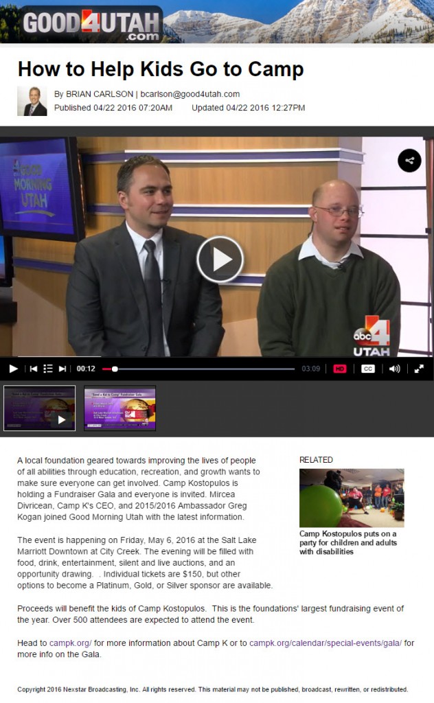 ABC Greg Kogan story - Camp K